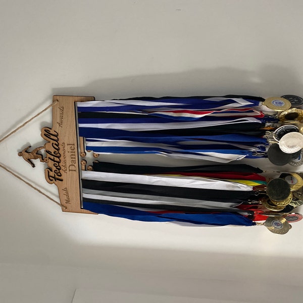 Girls Women's Oak Veneer Football Medal Holder - Etsy