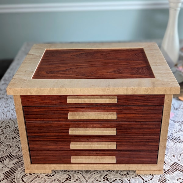 6-drawer Custom Shaker Style Jewelry Box With Necklace Hooks, Jewelry ...