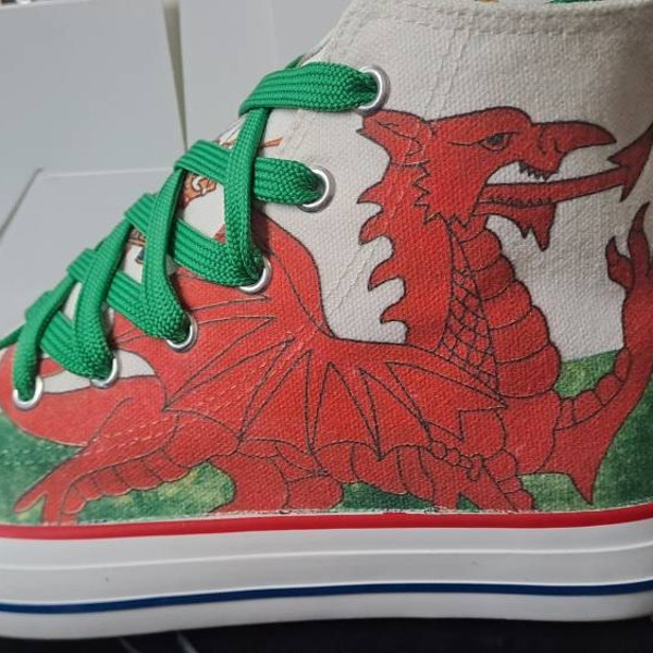 Custom Printed Converse Style Canvas Medium/high Top Trainers Shoes ...