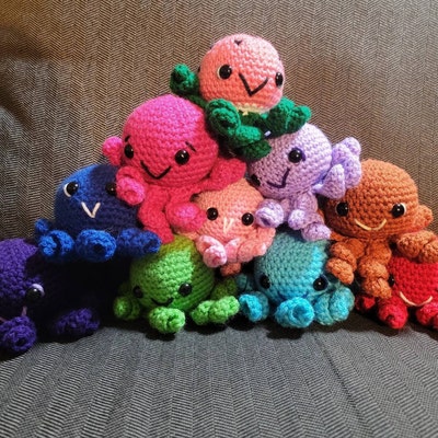 No-sew-octo Crochet Pattern Amigurumi Mini Octopus Pocket Octo - Etsy