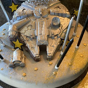 Solid chocolate millenium falcon cake topper Star Wars | Etsy