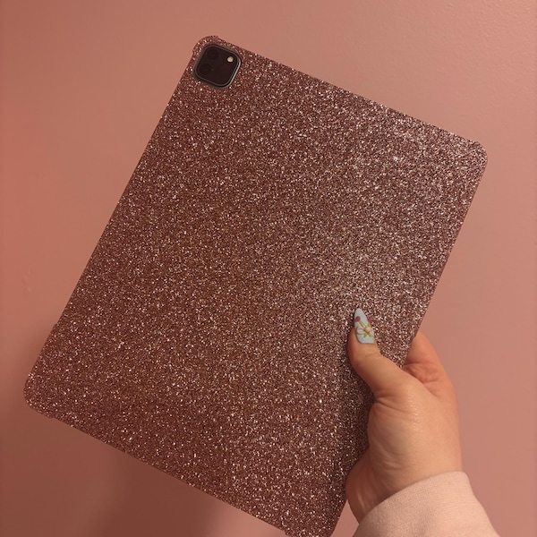 Baby Pink Glitter Laptop Case Diamante Initial Personalised Cover for ...