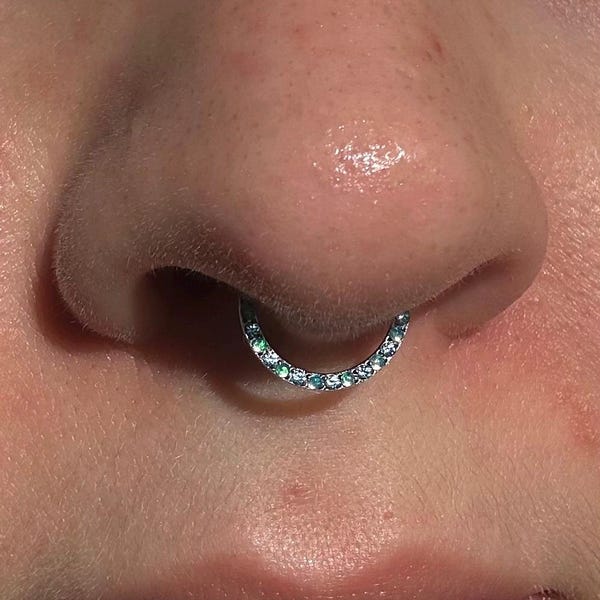 Implant Titanium Push in Threadless Nose Set ,L Bend Nose Stud ...