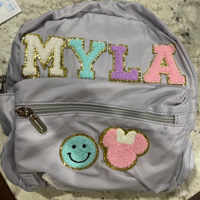 Custom Nylon Mini Backpack With Chenille Letters Personalized Backpack ...
