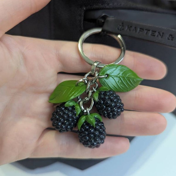 Blueberry Bag Charm From Polymer Clay Fruit Keychain Cute Berries Key ...