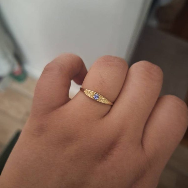 December Birth Ring, Birthstone Ring, Birth Flower Ring, Statement Ring ...