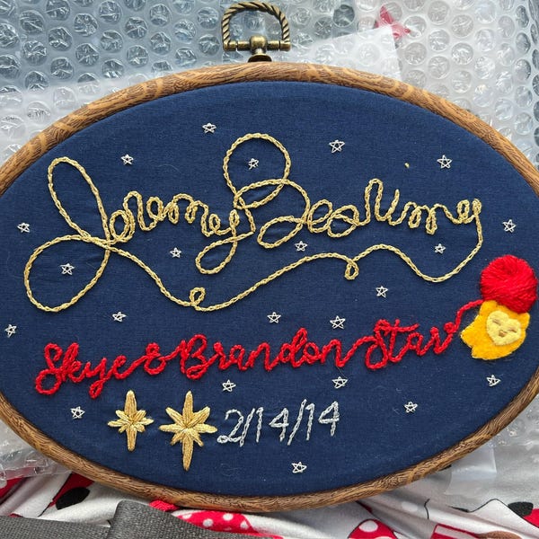 Purple Moon, Sky Stars Moon Shiny Hand Embroidery Embroidery Decor - Etsy
