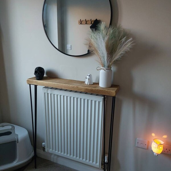 Omni Rustic Console Table With Black 3 Pin Hairpin Legs. (hallway Table ...