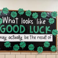 St. Patrick's Day Motivational Bulletin Board With Shamrocks What Looks ...