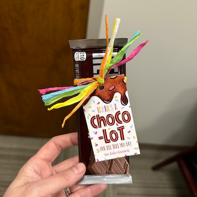 Chocolate Gift Tag Template, Thanks A Choco-lot, Printable Teacher ...