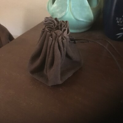 Drawstring Leather Pouch, Coin Purse, Dark Brown, Leather Pouch Bag ...