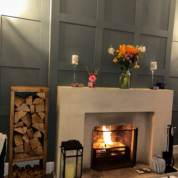 Chunky Rustic Indoor Wooden Log Store - Multiple Sizes Available ...