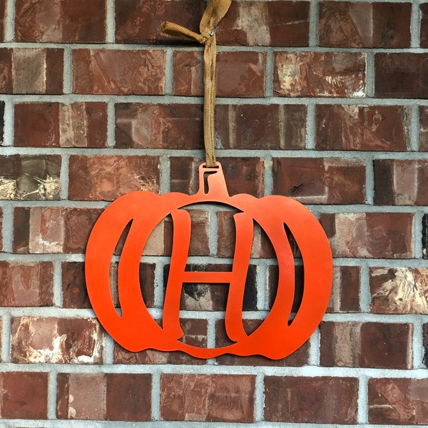 Pumpkin Monogram Fall Metal Decor, Holiday Decorations, Thanksgiving ...