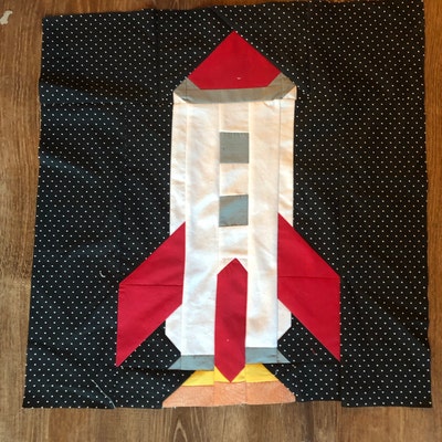 Rocket Outer Space Astronaut Quilt Block PDF Pattern-instructions for 6 ...