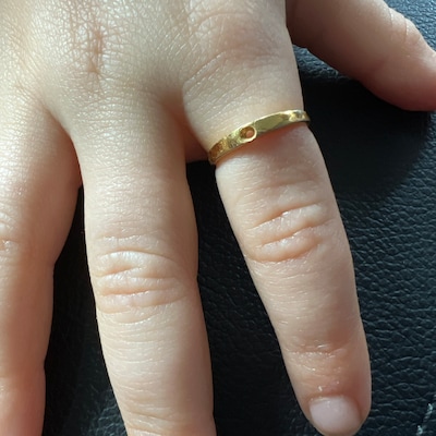 Children's 14K Gold-plated Baby Ring, Toe or Pinky Ring With Clear CZ ...