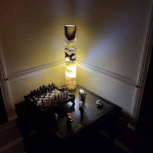 2 Onyx Lamps / Onyx Table Lamps / Stone Lamps / Nightstand Lamps / Desk ...