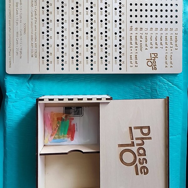 Phase 10 Score Board LASER CUT FILES .ai, .eps, .pdf, .svg - Etsy