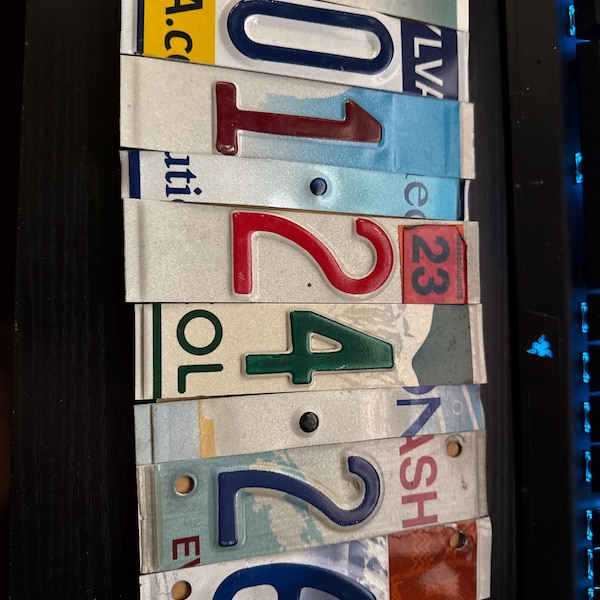 Worn & Faded Flat and Embossed License Plate Letters and Numbers to ...