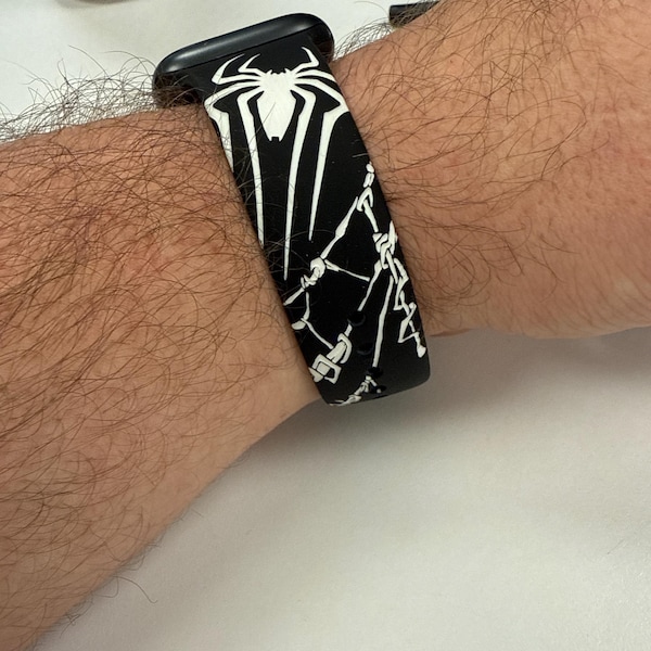 Spider Themed Engraved Silicone Iwatch Band - Etsy