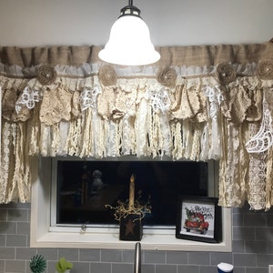 Custom Hand Crochet Lace Light Pink Lace Valance Curtain - Etsy
