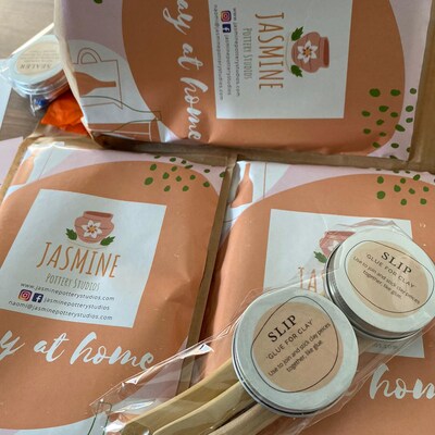 Clay Pottery Kit for 3 Craft Your Own Plant Pot at Home. Air Drying ...