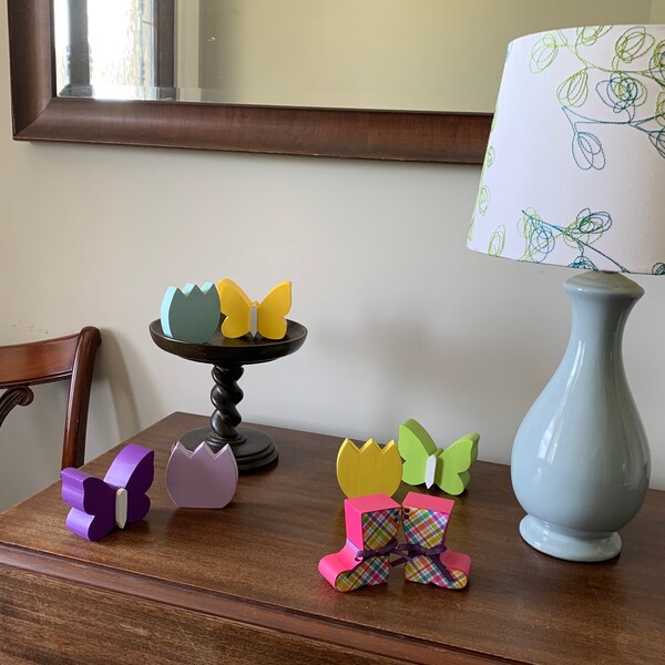 Rustic Wood Tulips, Spring Decor, Spring Wood Decor, Wood Flowers ...