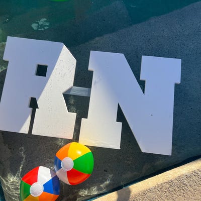 White Floating Thin Plastic Pool Letters and Numbers Customizable Large ...