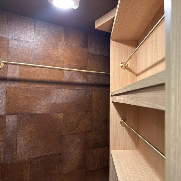 Customizable Wall Mounted Brass Shelving. up to 50'' Height - 35 ...