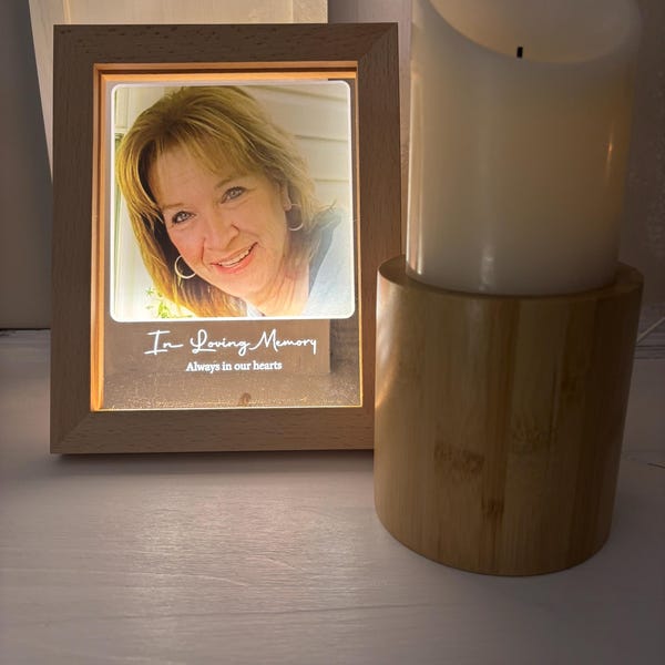 Acrylic Picture Frame With Light, Personalized Stand, Christmas Gifts ...