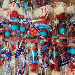 10 BASEBALL Candy Kabobs Personalized Party Favors, Baseball Party ...
