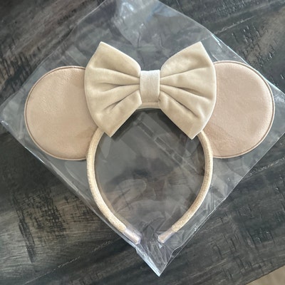 Mickey Ears, Beige Mickey Ears, Velvet Mouse Ears, Minnie Ears, Mouse ...
