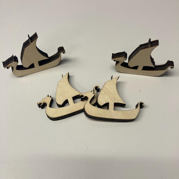 Unfinished Wooden Viking Ship Shape - Sailing - History - Craft - From ...