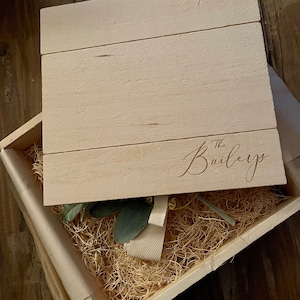 Large Size Box Engraved With Block Font Name Only // Gift Box ...