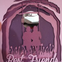 Best Friends Shadow Box Svg, Friendship Shadow Box Template, 3D Light ...