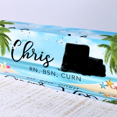 Personalized Desk Name Plate for Office Desk Gold Stripe Design on ...