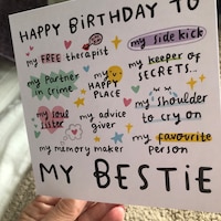 My Bestie Birthday Card My Sidekick, My Happy Place, My Partner in ...