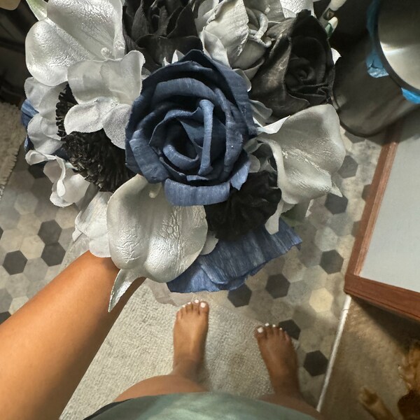 Dark Red Purple Black Rose Calla Lily Wedding Bridal Wedding Bouquet ...