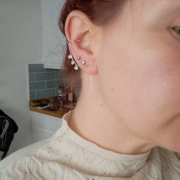 Conch Cuff Ear Threader,ear Cuff Chain Earrings,minimalist Chain ...