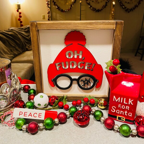 Oh Fudge Christmas Sign: 3D Farmhouse Christmas Story Decor - Etsy