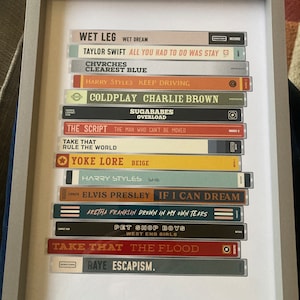 Personalised CD Stack Print, Retro Music Poster, Custom Favourite Song ...