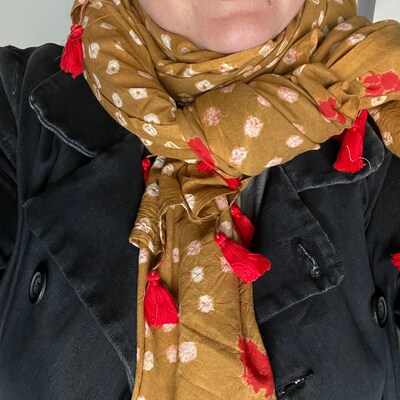 Poetry in Motion Ajrakh Natural Dyed Silk Scarf - Etsy