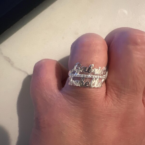 Custom Name Ring, Double Name Ring, Two Names Ring, Personalized Gift ...