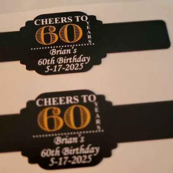 Printed Personalized Cigar Band Cheers to Years Labels, Birthday Labels ...