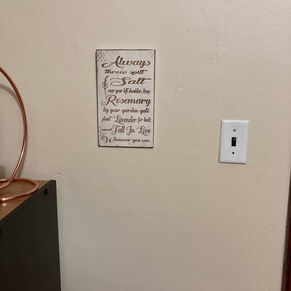 Practical Magic Quote Always Throw Spilt Salt Sign Plaque Distressed ...