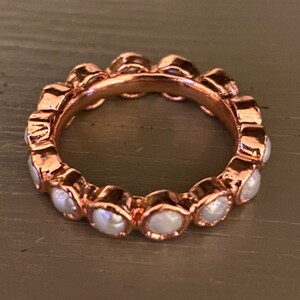 Natural Freshwater Pearl Eternity Band Gemstone Ring Channel Setting ...