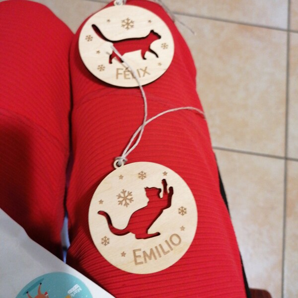 Personalized Cat Ornament, Christmas Cat Ornament, Christmas Tree ...