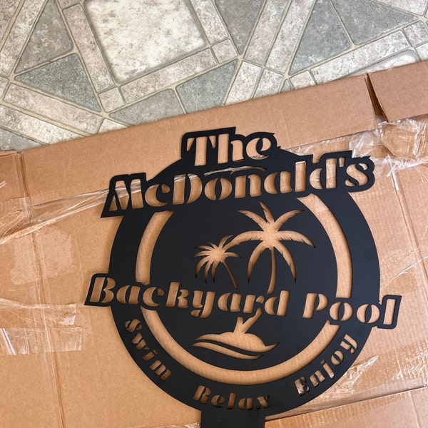 Personalized Family Pool Sign, Custom Family Pool Sign, Pool Signs ...