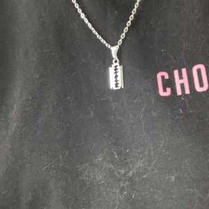 Razor Blade Silver Necklace & Pendent Emo Goth Cool Fashion Rock Tattoo ...