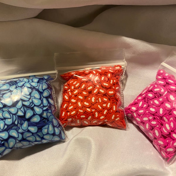 Large Polymer Clay Water Drop Sprinkles, Water Droplet Nail Art Slices ...