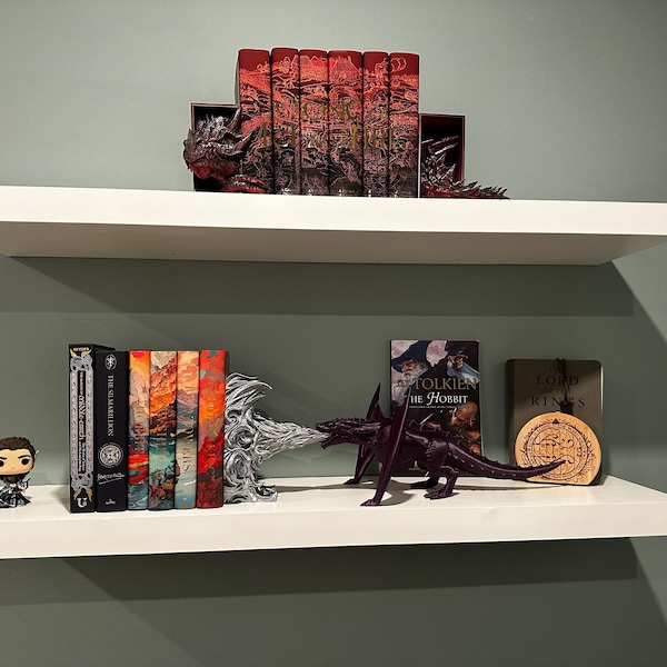 Fire-breathing Dragon Bookend: 3D Printed Fantasy Shelf Decor - Etsy